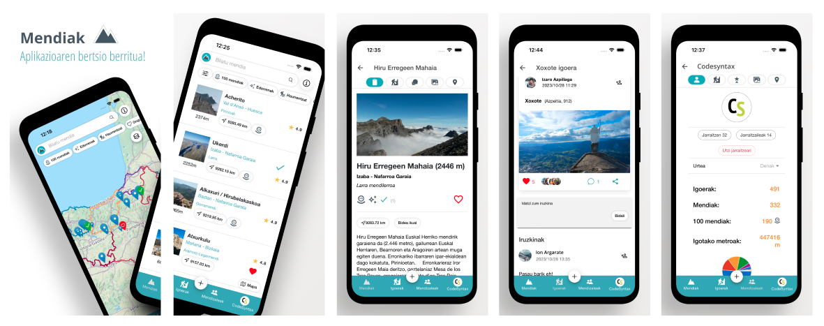 Mendiak APP, Euskal Herriko mendien aplikazioa berritu dugu: arinagoa, osatuagoa ...
